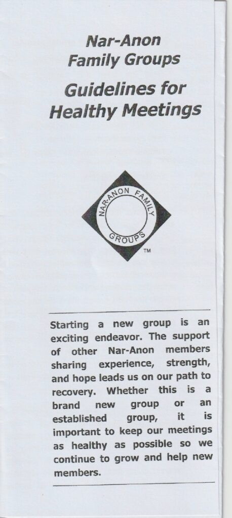 Nar-Anon Guidelines for Healthy Meetings – NAR-ANON FAMILY GROUPS